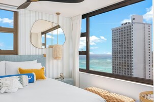 Condo premium, 1 quarto, ar-condicionado, vista para o oceano (0163) | 1 quarto, roupas de cama premium, individualmente decorados