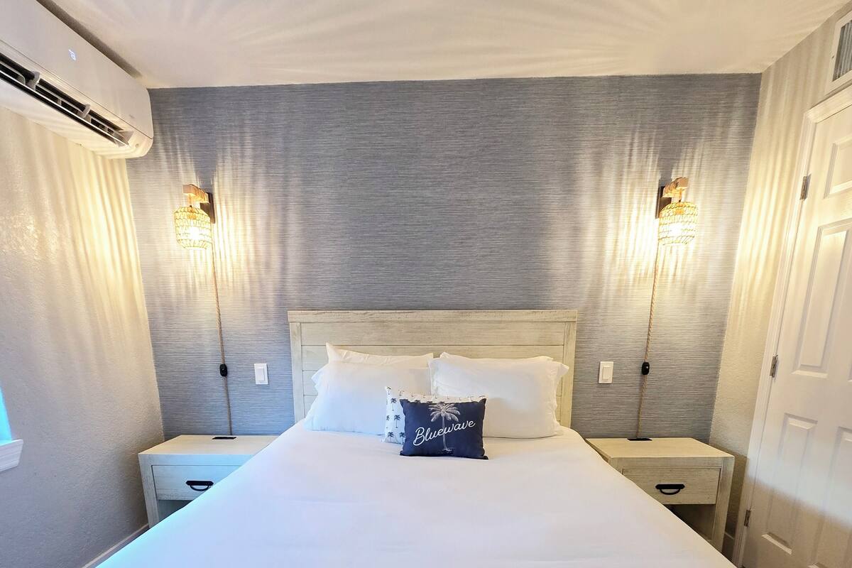 1 quarto, roupa de alta qualidade, camas de colchão pillowtop 