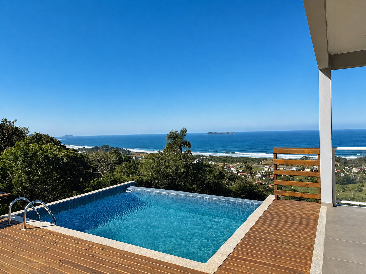 Casa Deluxe, 3 quartos, piscina privativa, vista para a praia | Vista para a praia ou o mar