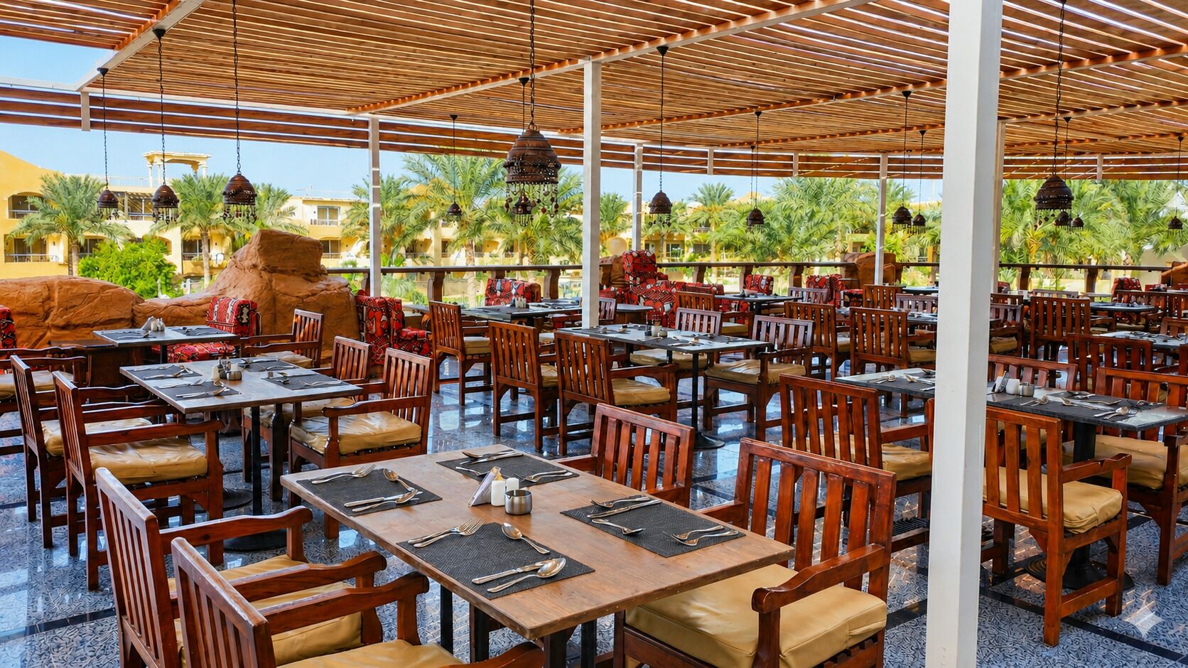 7 restaurantes: opção de café da manhã, almoço e jantar