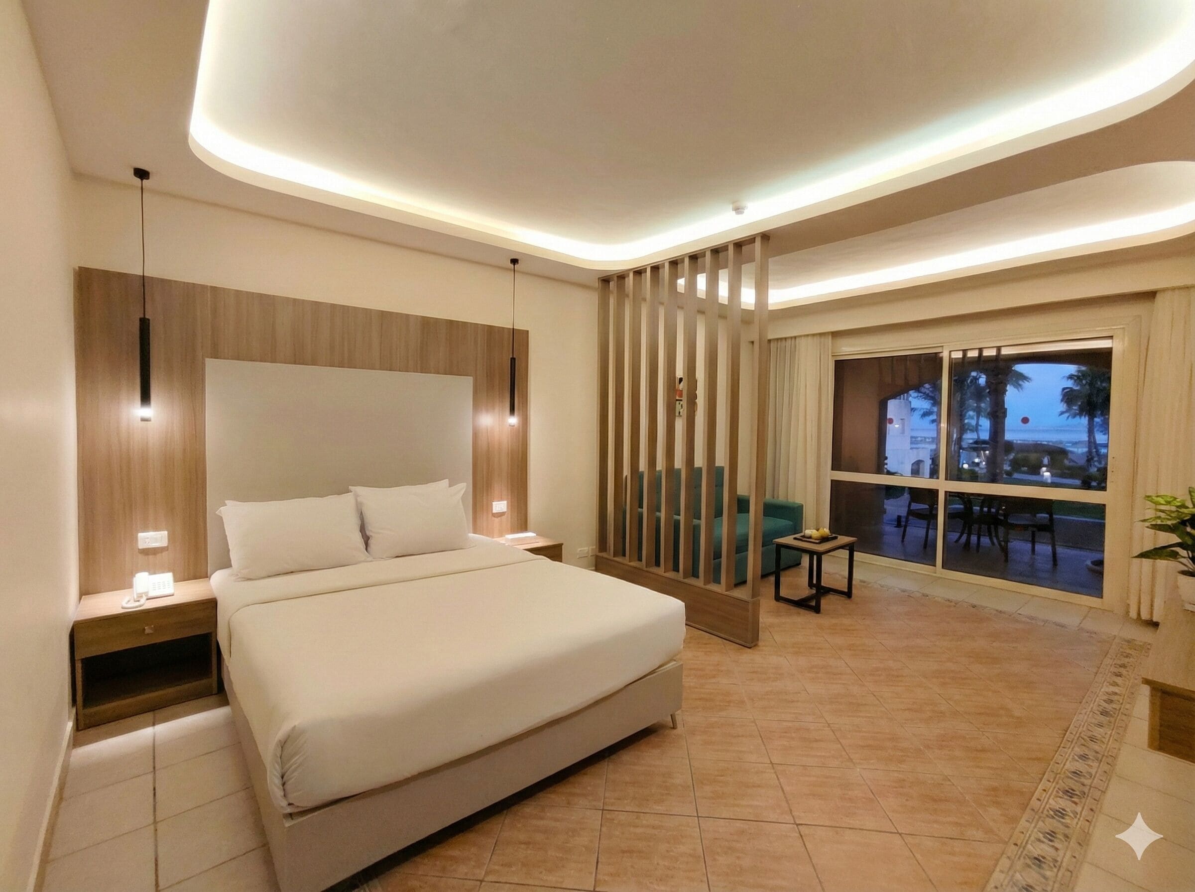 Royal Club Partial Sea View Room | Roupa de alta qualidade, minibar grátis, cofre no quarto 