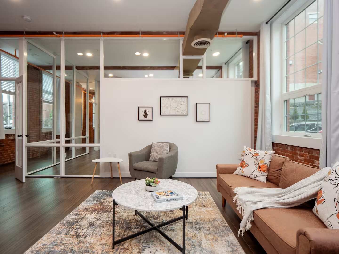 Jennifers Historic Loft | Glass-enclosed Bedroom - Providence, RI