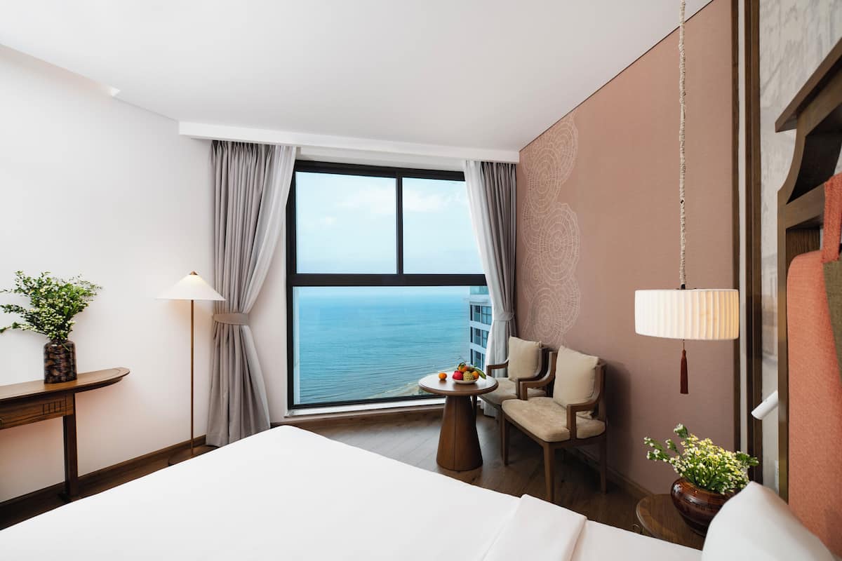 Quarto Twin Premier, vista para o oceano | Roupa hipoalergénica, camas de colchão Select Comfort, minibar