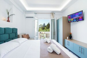 Apartamento Deluxe, vista para a praia | 1 quarto, Wi-fi grátis 