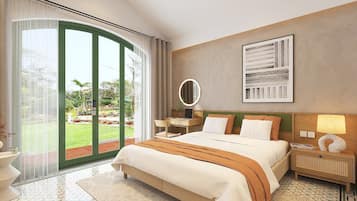 Quarto casal panorâmico, vista para a montanha, no jardim | Vista do quarto