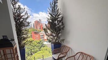 Suíte estúdio luxo, sacada, vista para a cidade | Sacada