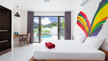 Villa Design, 4 quartos, vista para a piscina | 4 quartos, Wi-fi grátis, roupa de cama fornecida