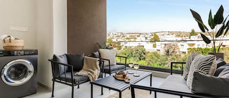 Apartamento, 1 quarto, varanda, Vista para a cidade | Varanda