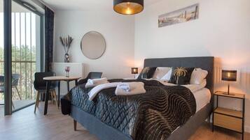 Apartamento | 1 quarto, roupa de cama