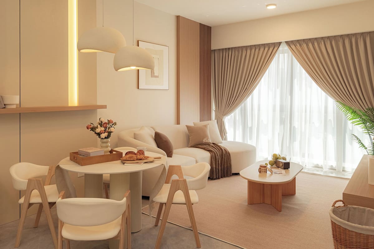 Apartamento executivo, 2 quartos, ar-condicionado, vista para a cidade | Área de estar | TV LED