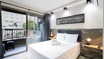 Estúdio | 1 quarto, cortinas/cortinados opacos, ferro/tábua de engomar