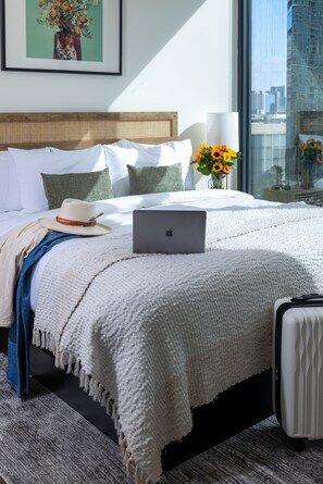 Apartamento luxo, 2 quartos, vista para a baía (QueenBed) | Individualmente decorados, individualmente mobiliados