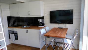 Cabana, vista para o mar, de frente para o oceano | Cozinha privada | Geladeira, micro-ondas, fogão, cooktop