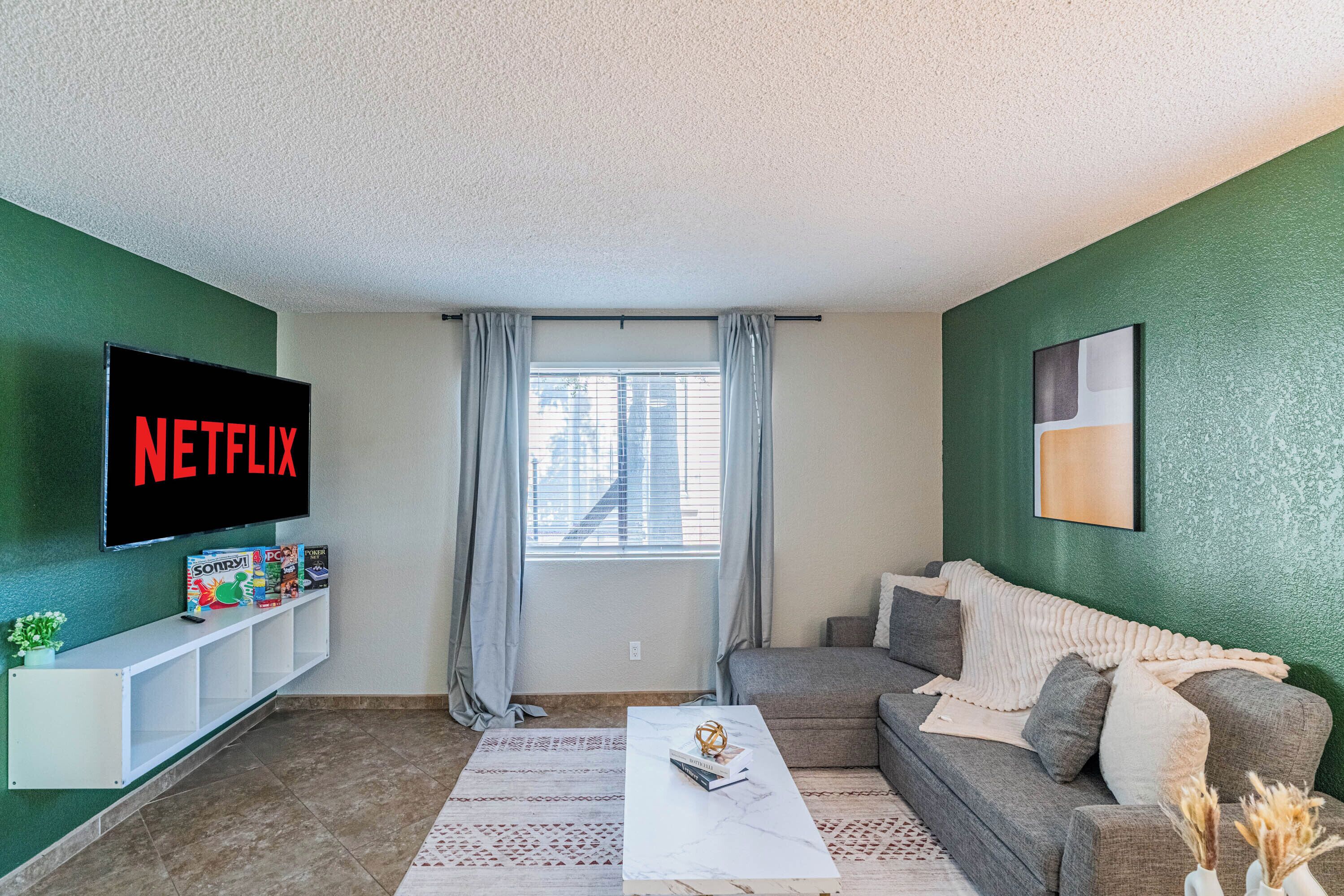 Apartamento executivo, 2 quartos, para não fumantes, cozinha | Área de estar | Smart TV 55 polegadas com canais digitais