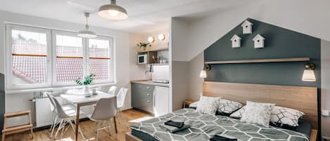 Apartamento design, 1 quarto (No.3) | 1 quarto, roupas de cama premium, cofres nos quartos, escrivaninha