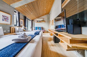 Quarto Quádruplo, vista para a montanha | Cortinas/cortinados opacos, quartos insonorizados, Wi-fi grátis 