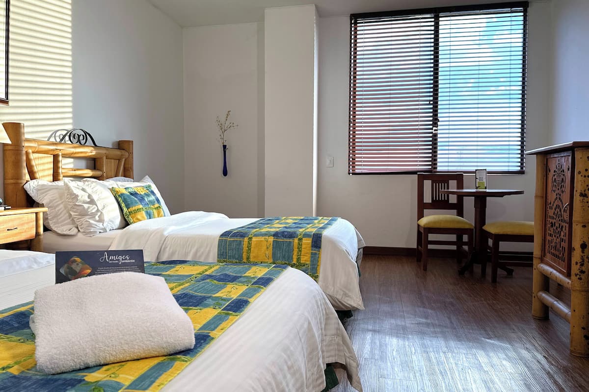 Quarto Twin Superior | Roupa de alta qualidade, cofre no quarto, secretária