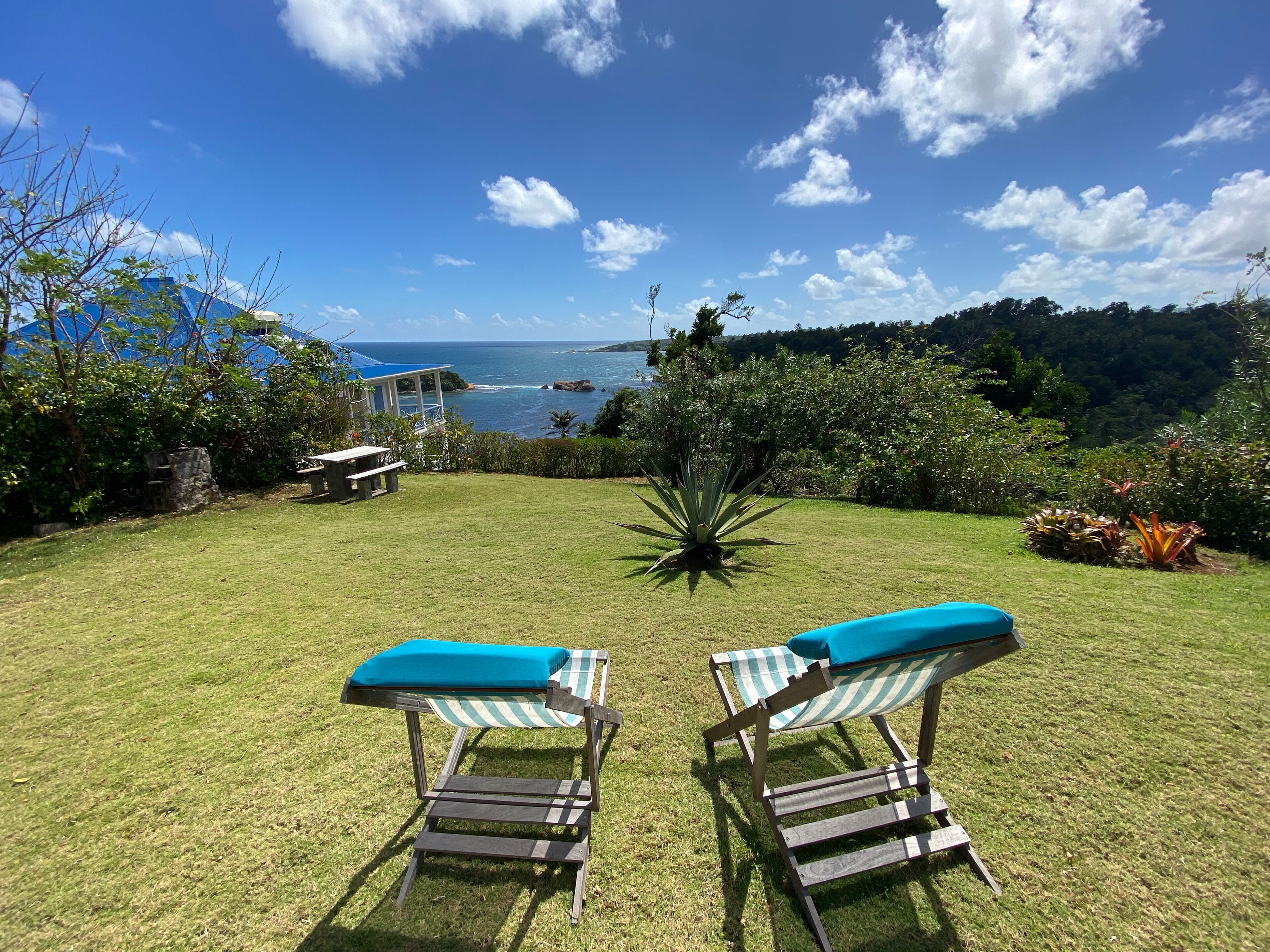 Casa de Campo Deluxe, 2 quartos, varanda, vista para o oceano | Terraço/pátio interior