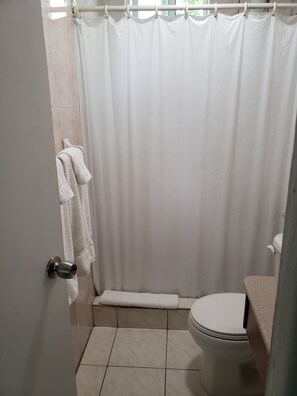 Um polibã, um secador de cabelo (mediante pedido), toalhas fornecidas 