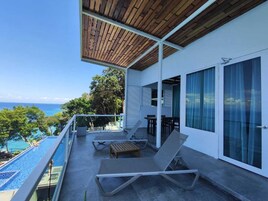Villa Familiar, 2 quartos, junto à piscina | Vista para a praia ou o mar