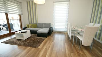 Apartamento, 2 quartos (Olive Suite) | 1 quarto, roupas de cama premium, cofres nos quartos
