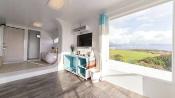 Quarto Duplo Deluxe, 1 cama king-size, varanda, vista para o oceano | Minibar, cofre no quarto, quartos insonorizados, Wi-fi grátis