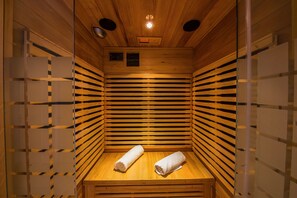 Suite-Estúdio Cidade, sauna, Vista para a cidade | Comodidade do quarto