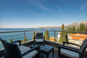 Penthouse Deluxe, 3 quartos, terraço, vista para o mar | Varanda