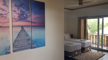 Suite Deluxe, 2 quartos, vista para a piscina | Roupa de alta qualidade, edredões de penas 