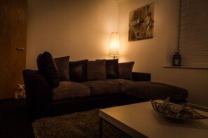 Apartamento, 1 quarto, cozinha | Sala de estar | TV de ecrã plano, leitor de DVD 