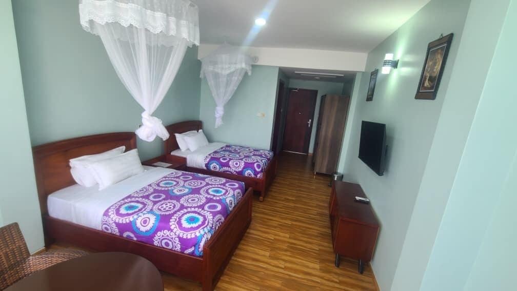 Quarto Twin Deluxe | Secretária, Wi-fi grátis, roupa de cama fornecida 