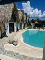 Cabana de Madeira Deluxe, vista para a piscina | Exterior