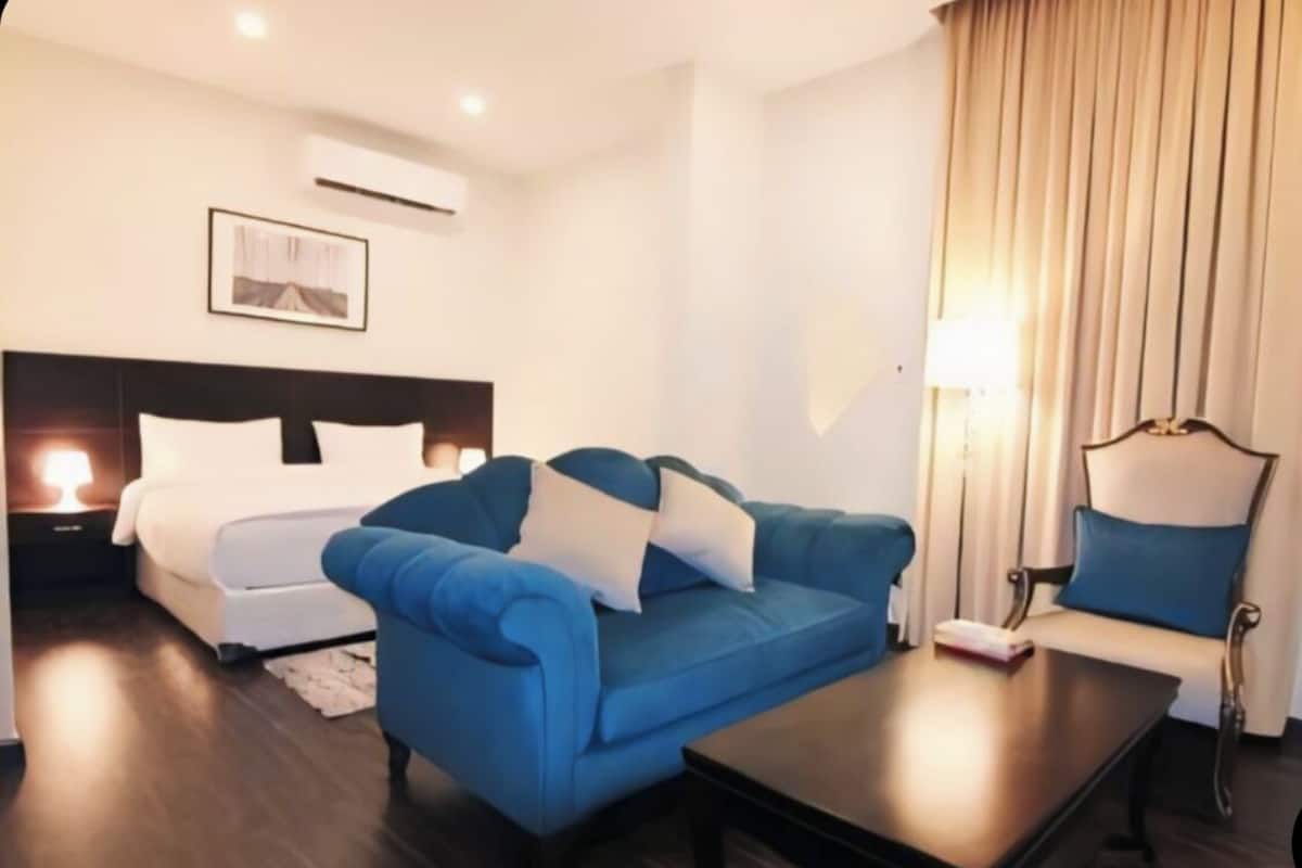 Estúdio luxo | 1 quarto, roupas de cama de algodão egípcio, roupas de cama premium