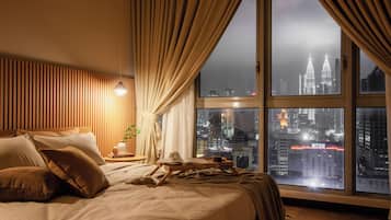 Apartamento Executivo, 2 quartos, varanda, Vista para a cidade | 1 quarto, secretária adequada para computadores portáteis