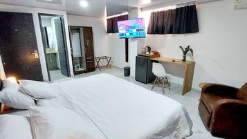 Quarto Duplo Exclusivo | Roupa de alta qualidade, camas de colchão viscoelástico