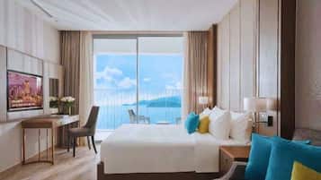 Camas com colchões de espuma com sistema de memória, frigobar