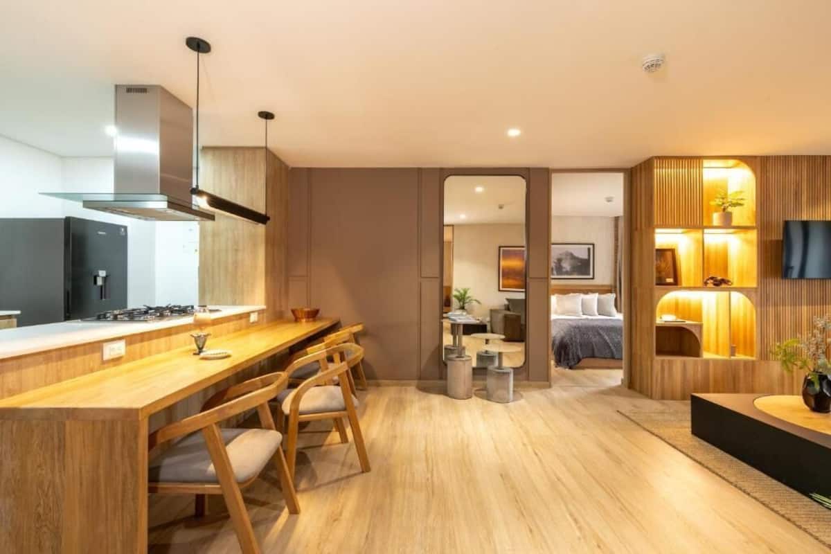 Apartamento com design assinado | Área de estar | TV LED 45 polegadas com canais a cabo