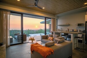Vila luxo, vista para o oceano | Área de estar