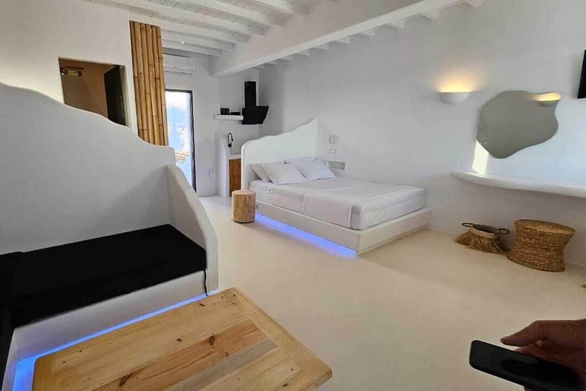 Suite Familiar, cozinha, vista para o mar | 1 quarto, lençóis de algodão egípcio, roupa de alta qualidade