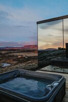 Cabana de Madeira Deluxe, vista para a montanha (Volcano) | Banheira de hidromassagem privativa