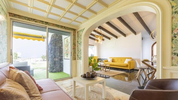 Chalé, 3 quartos, terraço, vista para o jardim | Sala de estar