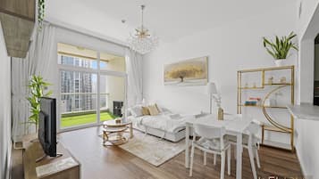 Apartamento Comfort, varanda, Vista para a cidade | Sala de estar