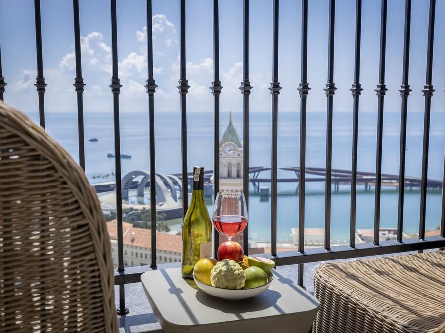 Apartamento Panorâmico, varanda, vista para a praia | Varanda