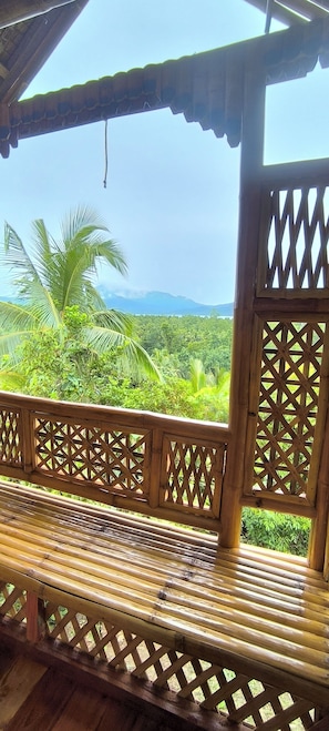 Casa de Campo Económica, vista parcial para o mar | Terraço/pátio interior