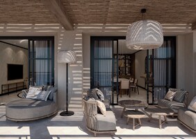 Preferred Club Presidential Suite Ocean Front | Terraço/pátio interior