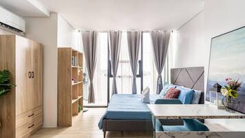 Apartamento | 1 quarto, secretária, quartos insonorizados, ferro/tábua de engomar