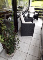 Apartamento em Condomínio Fechado, varanda, vista para a montanha | Varanda