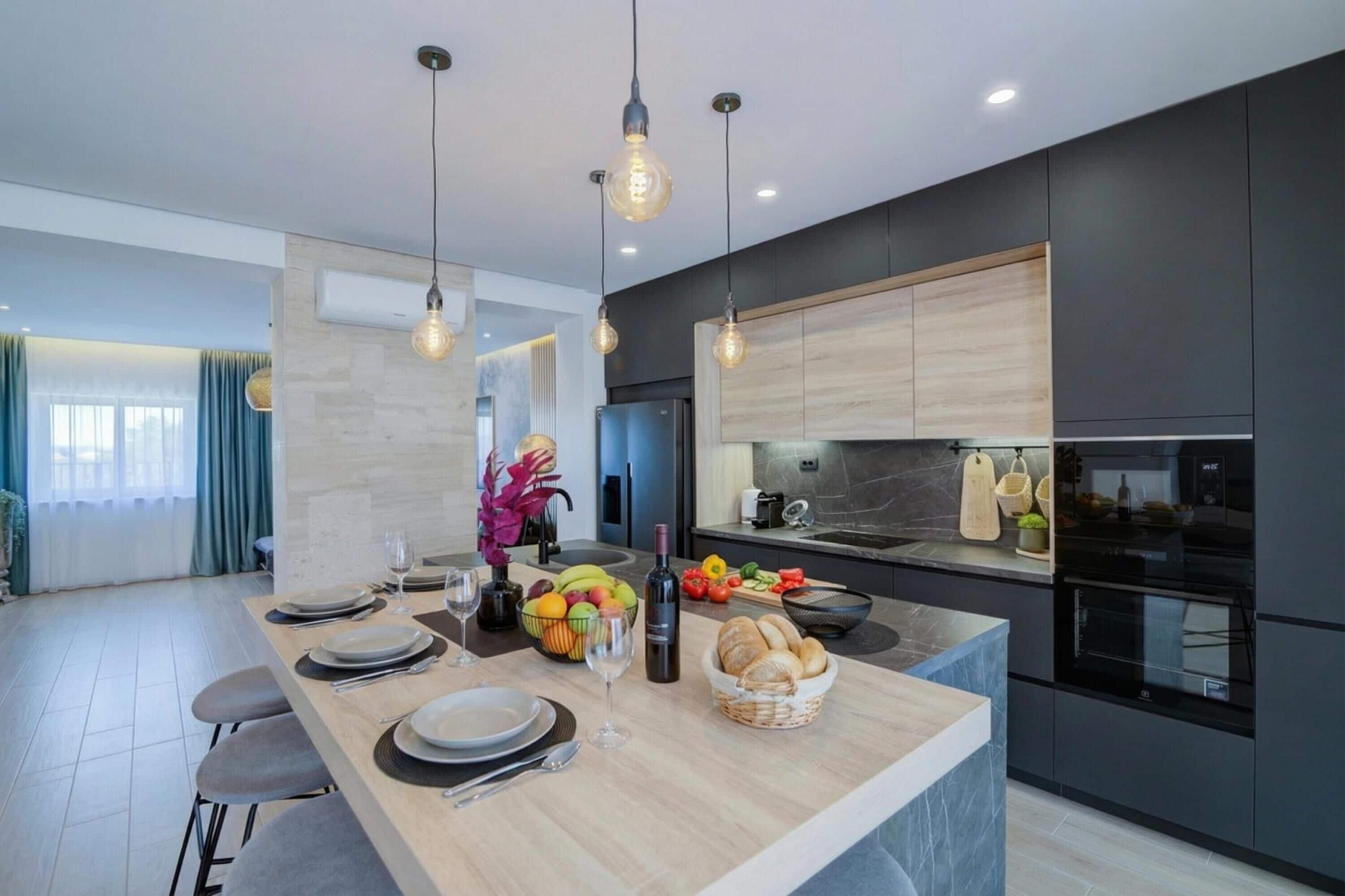 Villa Familiar, 4 quartos, varanda (Wellness Escape Villa One) | Cozinha privada | Um frigorífico, um micro-ondas, um forno, uma placa de cozinha 