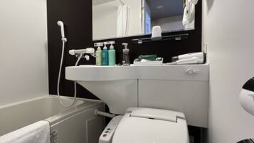 Chuveiro/banheira combinados, produtos de toalete grátis