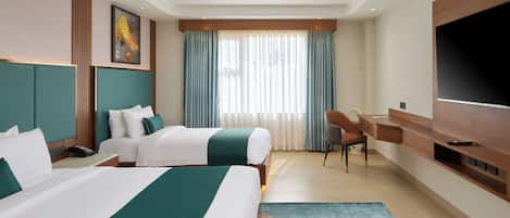 Quarto Triplo Familiar, várias camas | 1 quarto, roupa de alta qualidade, camas de colchão pillowtop